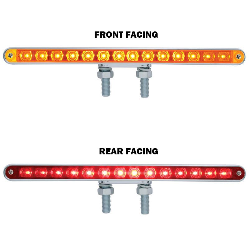 12" Double Face LED Light Bar Amber Front & Red Back - Raney's Truck Parts