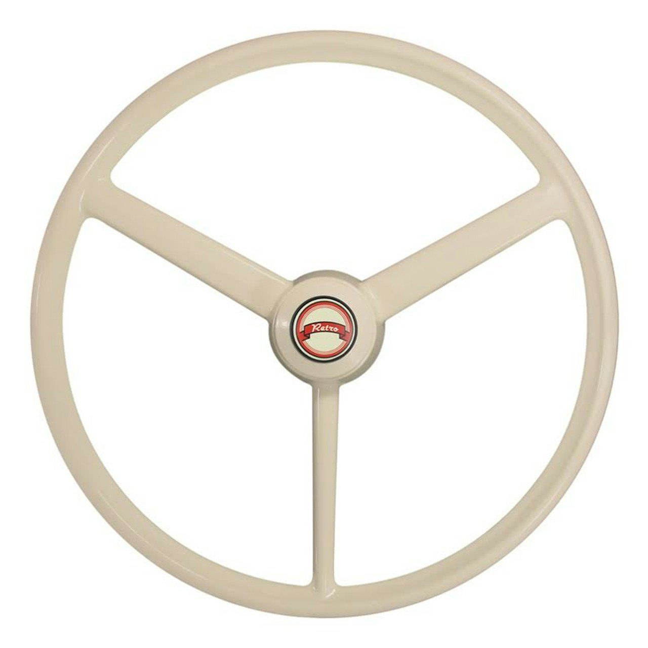 20" Ivory Retro Bone 3 Spoke Steering Wheel - Raney's Truck Parts
