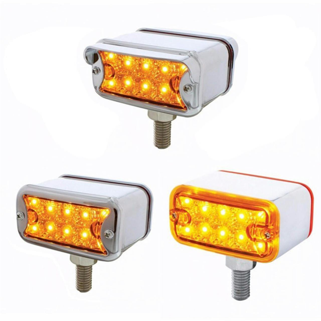 52 LED Square Double Face Turn Signal Light With Side LED - Single Stud ...