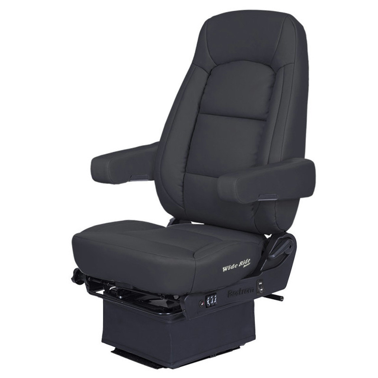 Bostrom Wide Ride II Seat Black/Grey Leather Serta Memory Foam With Low ...
