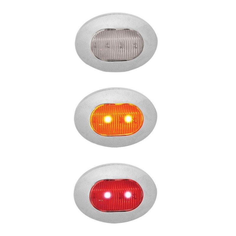 Mini Oval Button Dual Revolution Red & Blue LED Marker Light - Raney's ...