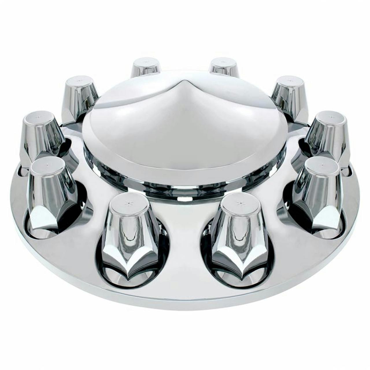 Chrome Front Hub Cover With Pointed Removable Hubcap - Raney's Truck Parts