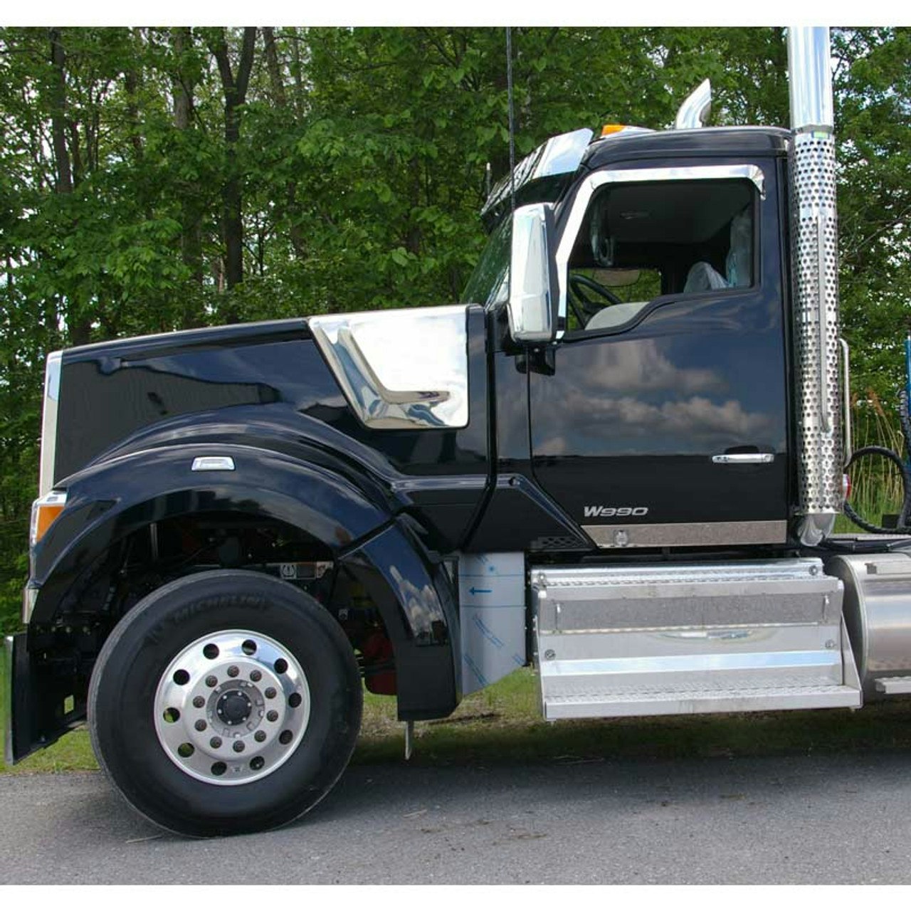 Kenworth T680 T880 W990 Stainless Steel 3" Window Chop Top for Drip ...