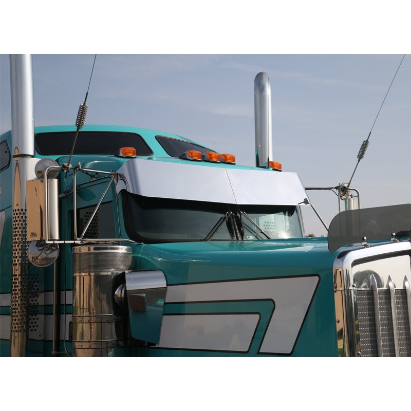 Kenworth W900 T800 T660 12" Stainless Steel Drop Visor For Curved ...
