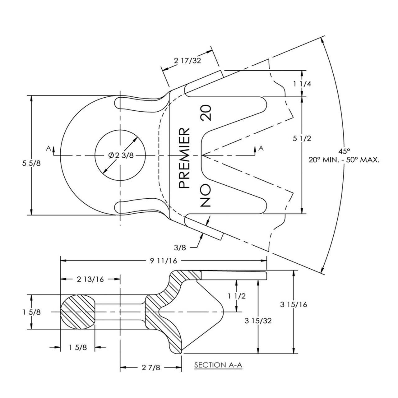 20 Weld-On Lunette Ring Drawbar Eye By Premier Manufacturing - Raney's ...