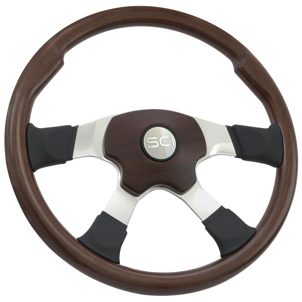 18" 4-Spoke Mahogany Steering Wheel