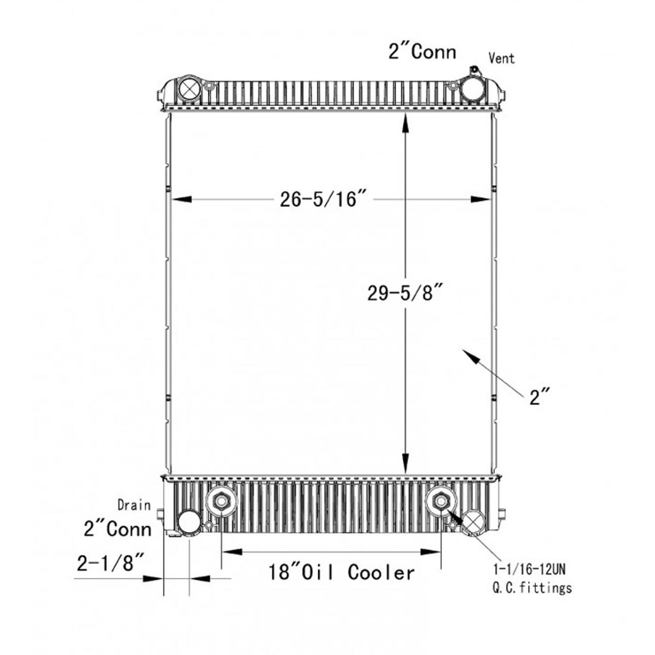 Freightliner M2 Business Class Radiator With 18" Oil Cooler - Raney's ...