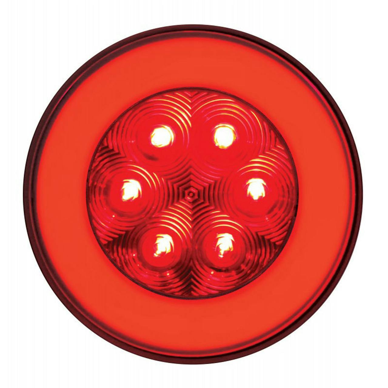 4" Round STT & PTC GLO Red LED Light - Raney's Truck Parts