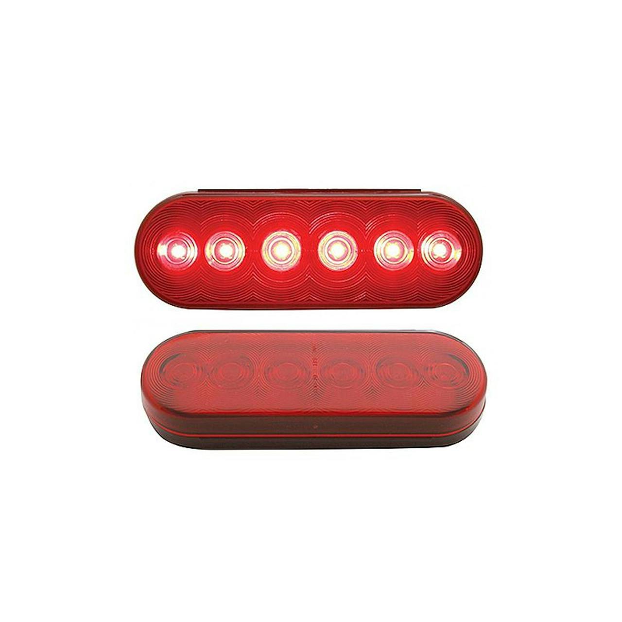 6" Oval Red LED Oval Economy STT Light 6 Diodes - Raney's Truck Parts