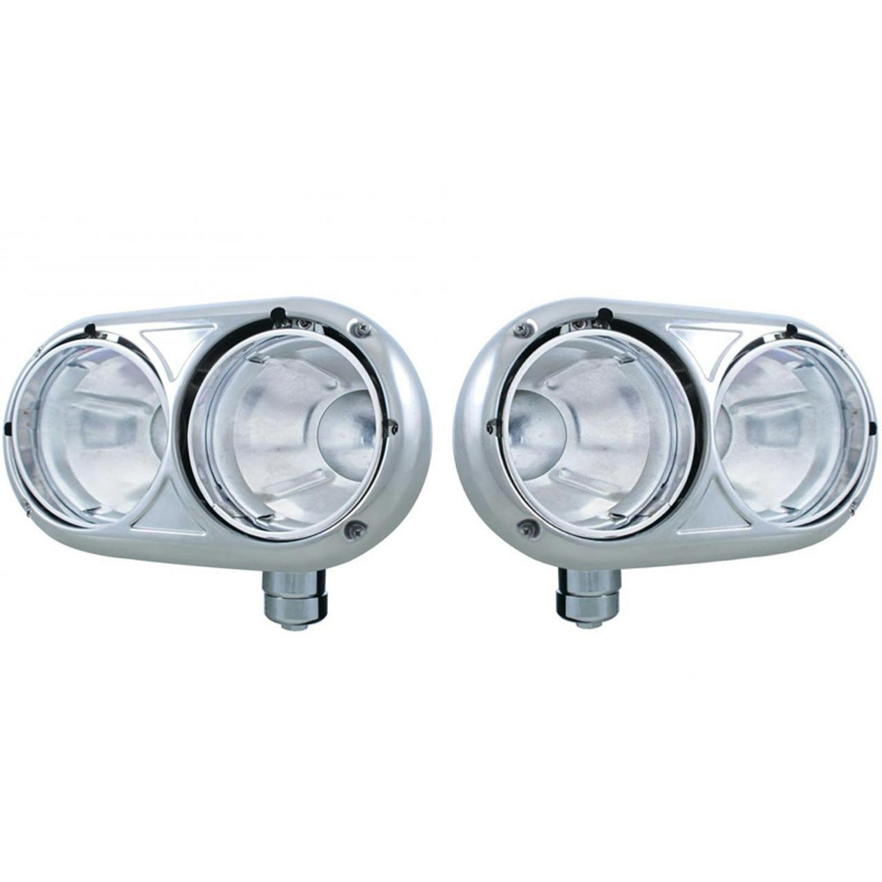 Peterbilt 359 Style Stainless Dual Round Headlight Housing - Raney's ...