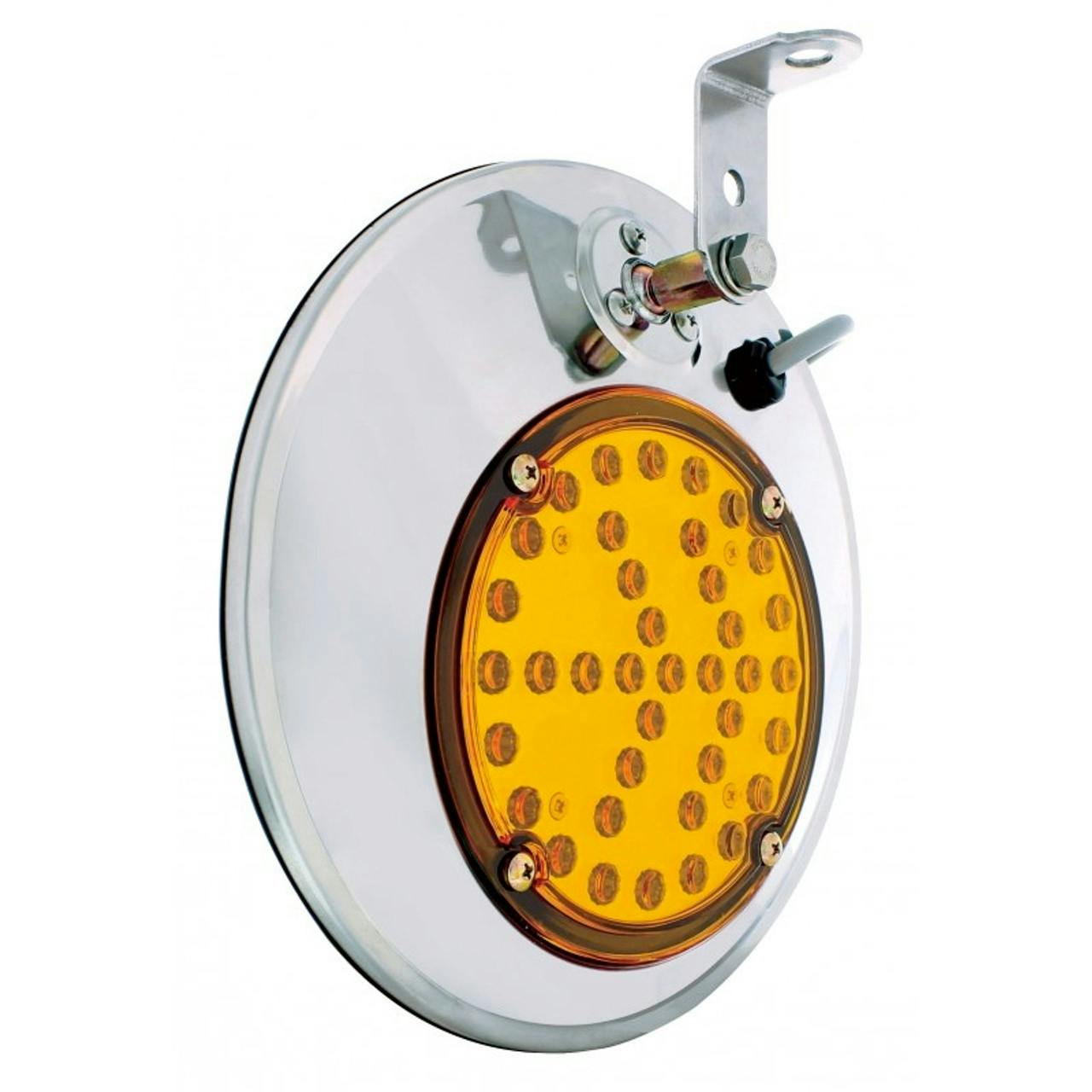 Stainless Steel 8 1/2" Convex Mirror With LED - Raney's Truck Parts