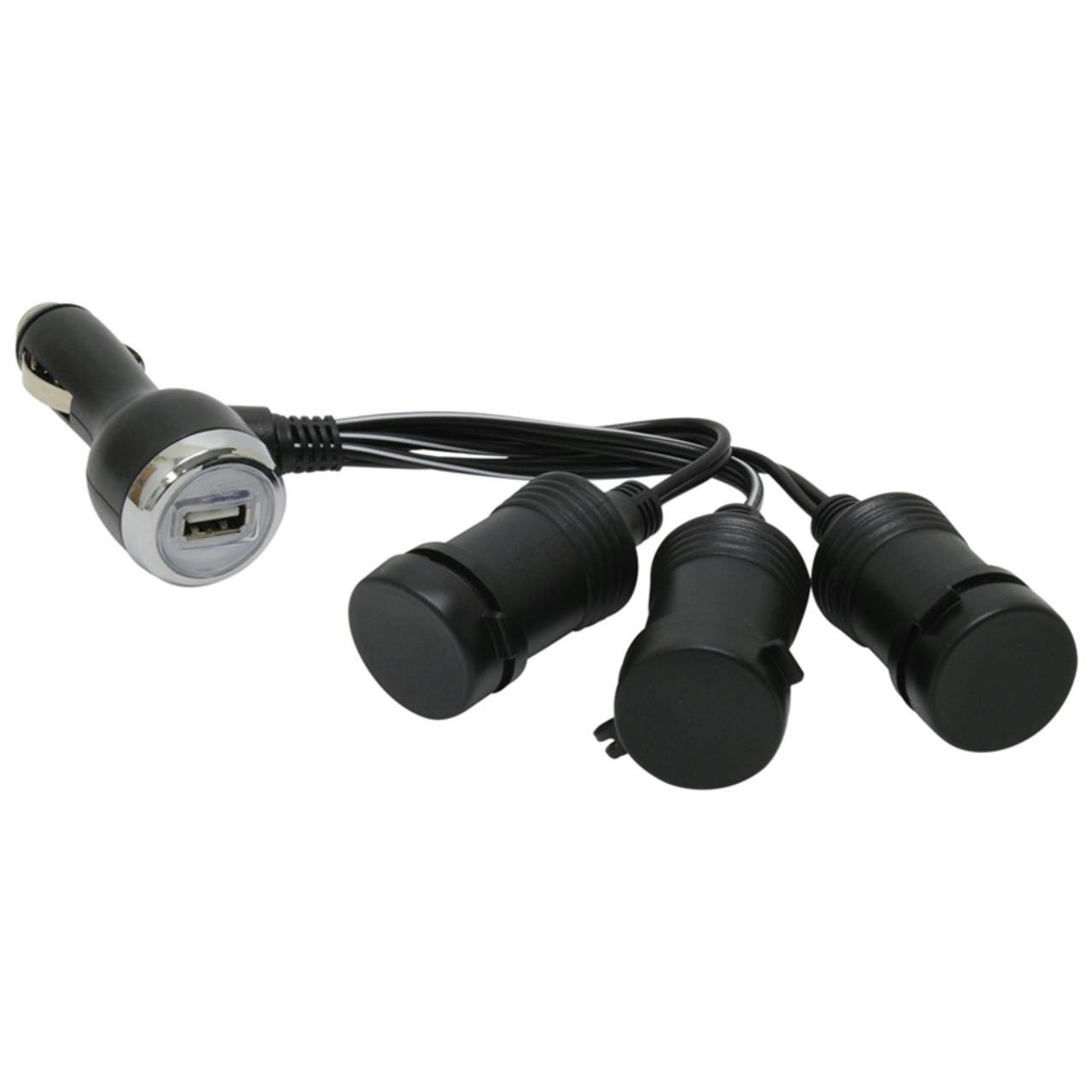 3-Way 12 Volt And USB Multi-Socket Power Adapter - Raney's Truck Parts