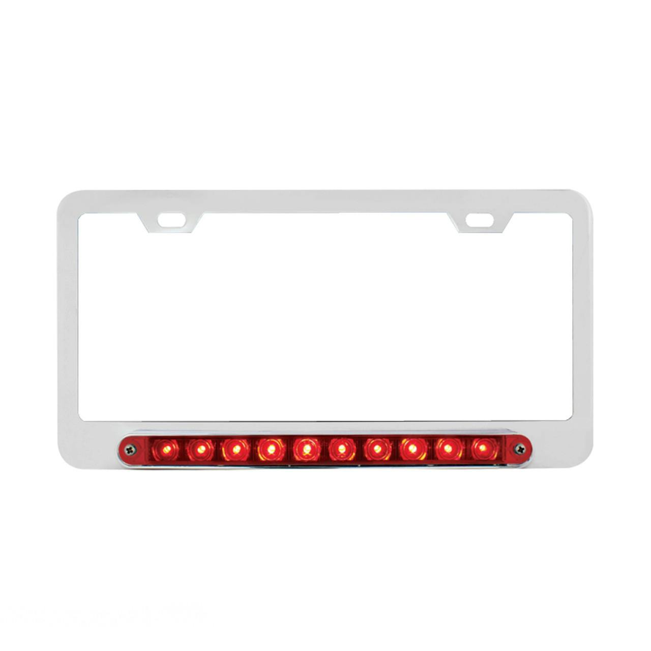 Chrome 10 LED STT Light License Plate Frame - Raney's Truck Parts