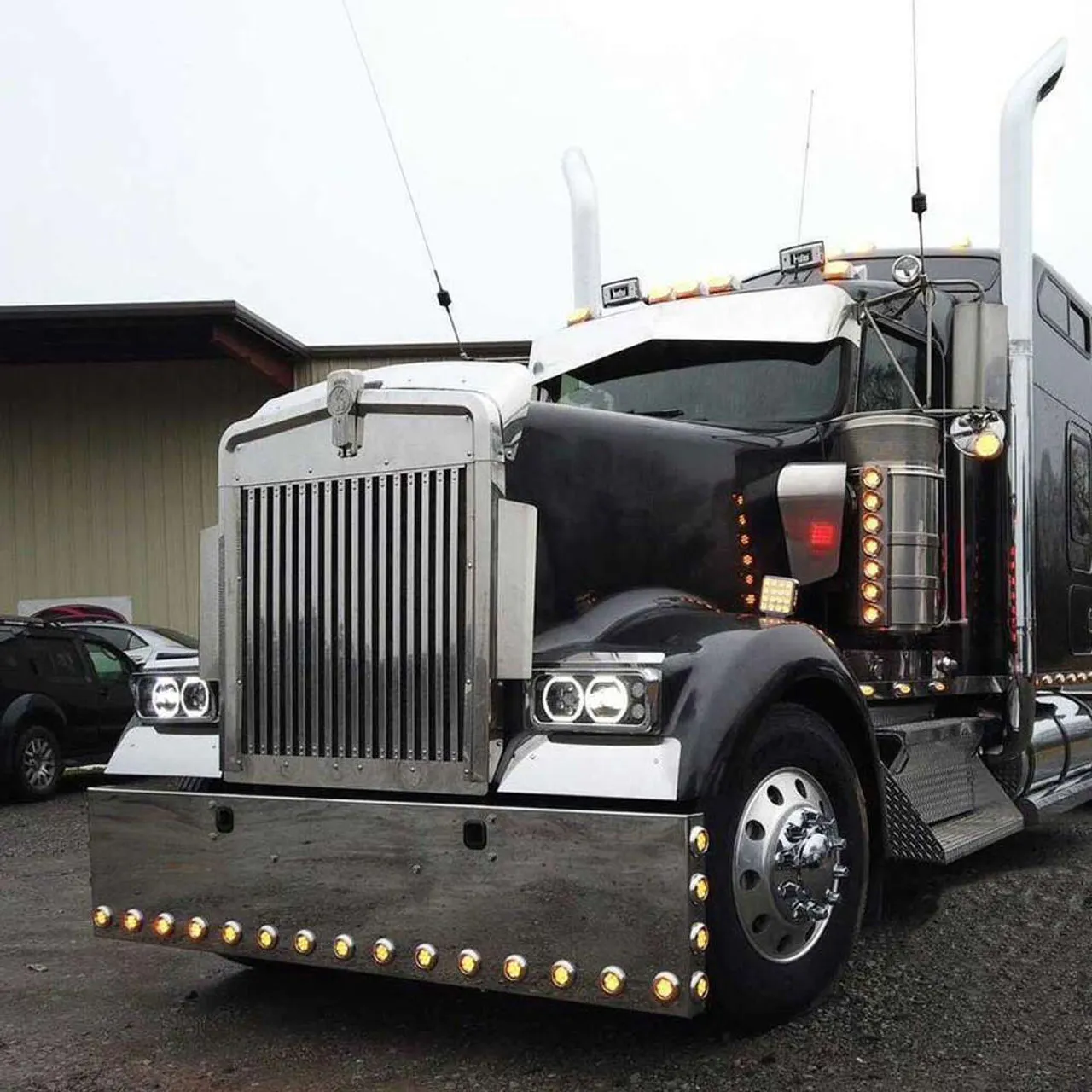 Kenworth W900 T800 T600 Chrome Projector Headlight Assembly With Halo ...