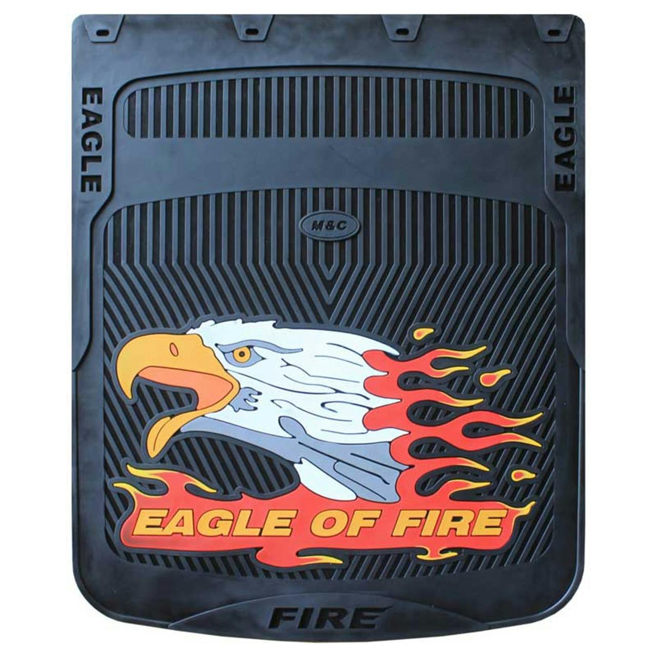 24" Horizontal Fire Eagle Mud Flaps With Black Background Pair - Raney ...