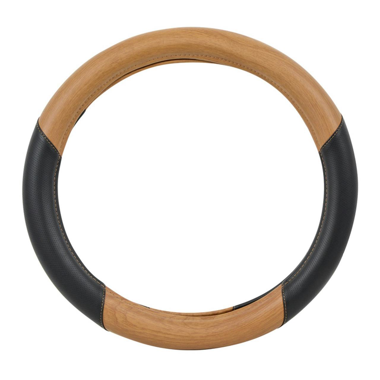 18" Deluxe Black And Wood Steering Wheel Cover By Grand General - Raney ...