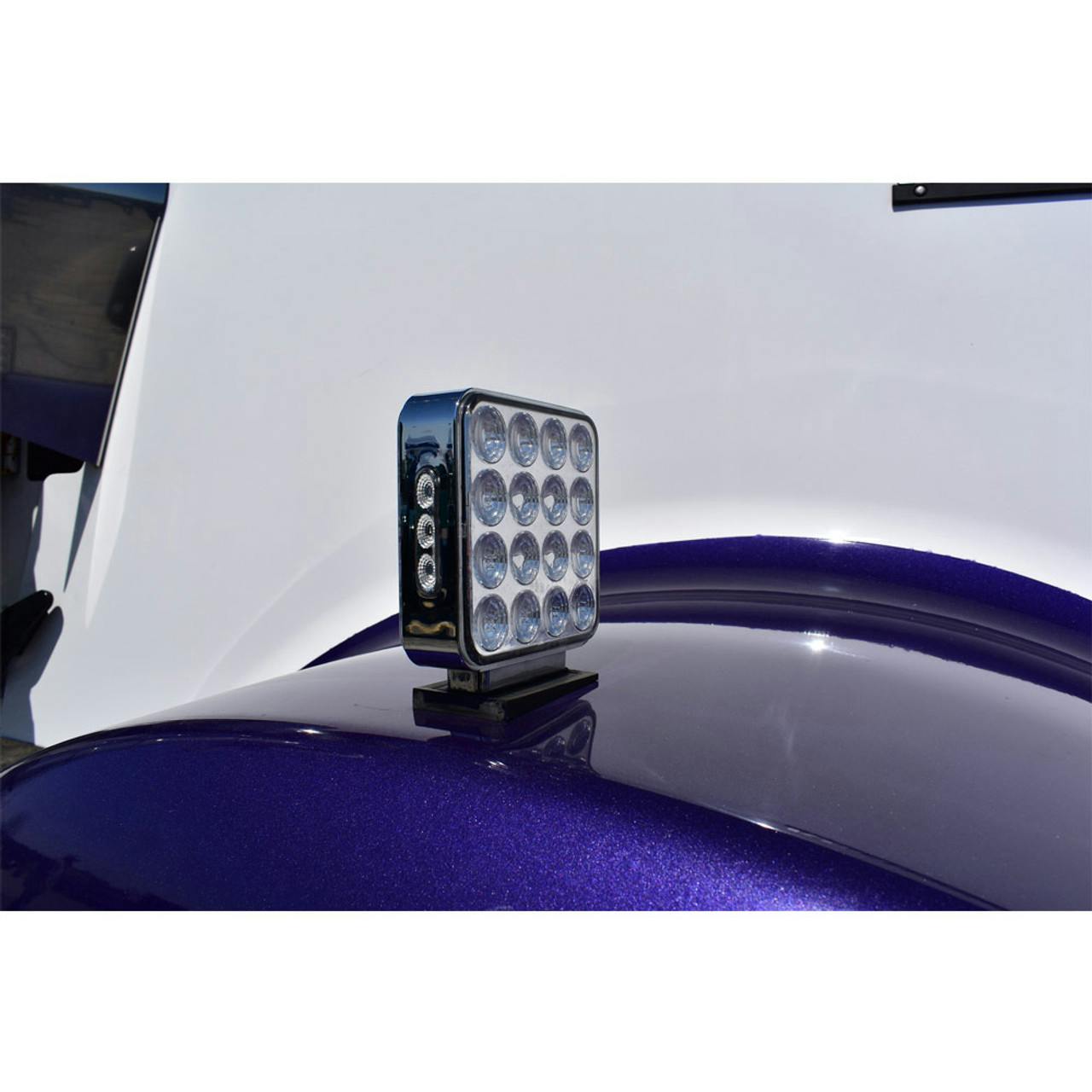 38 LED Square Double Face Dual Revolution Fender Light With Reflector ...