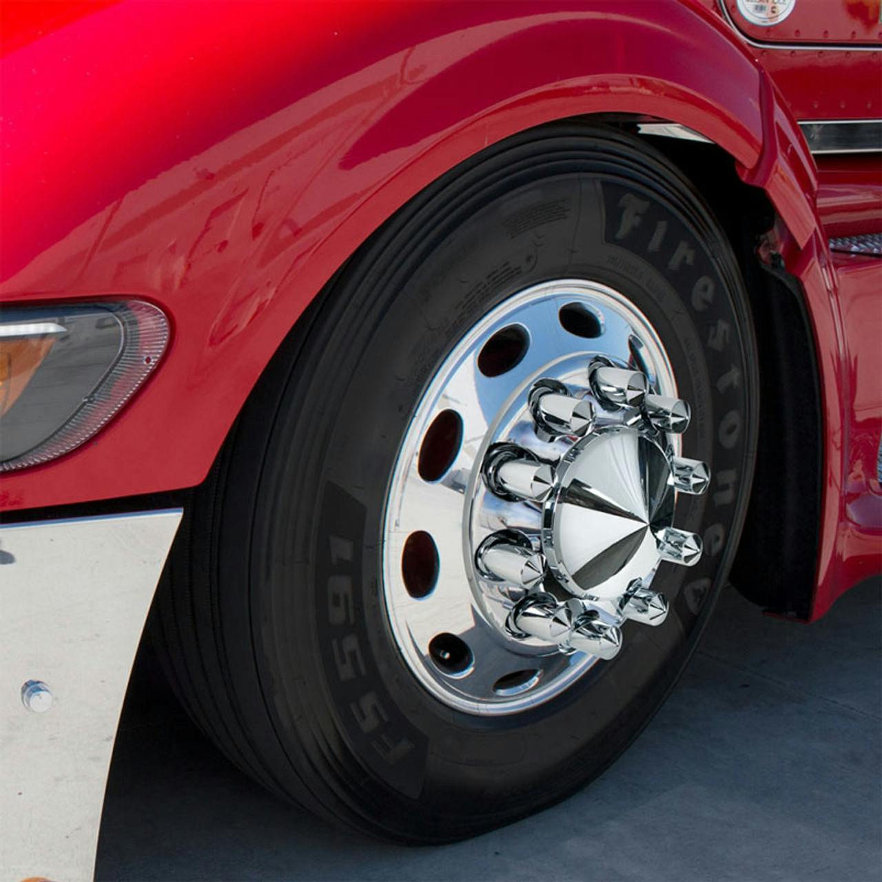 60 Pack of Chrome 33mm Push On Bullet Nut Covers - Raney's Truck Parts