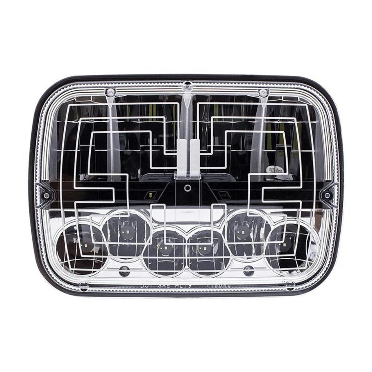 5" x 7" Full LED High & Low Beam Rectangular Headlight With ...