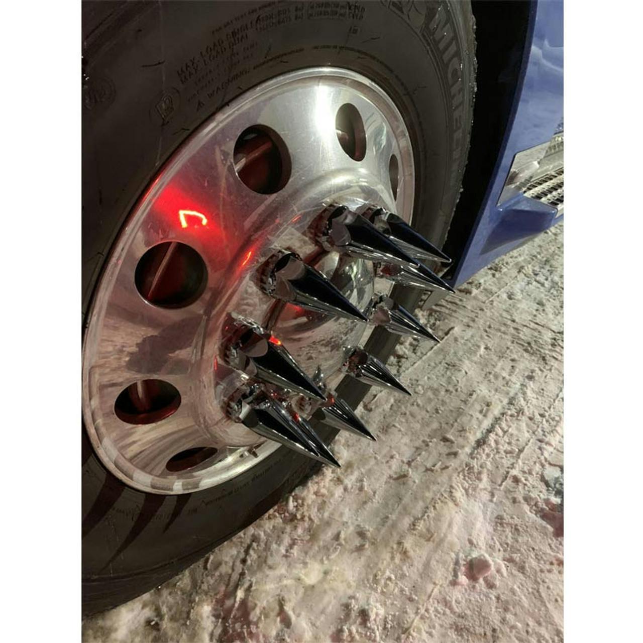 60 Pack of Chrome 33mm Super Spike Nut Covers - Raney's Truck Parts