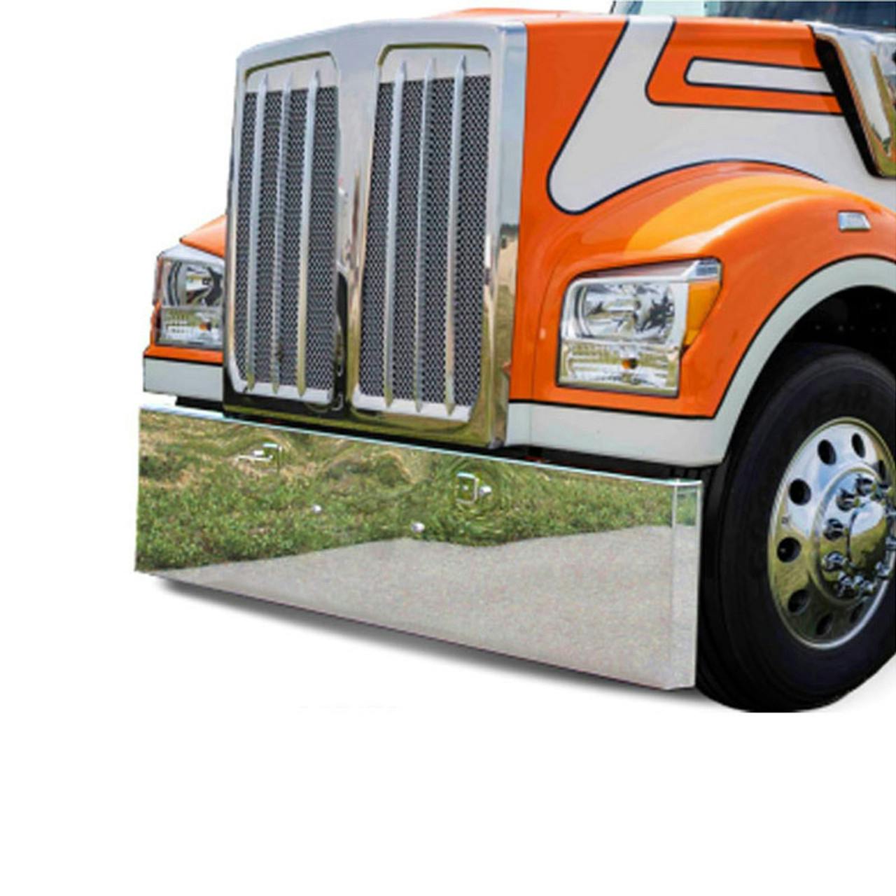 Kenworth W990 Stainless Steel Bumper By RoadWorks - Raney's Truck Parts