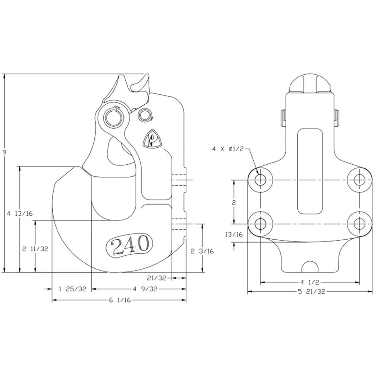 240 Pintle Hitch Coupling By Premier Manufacturing - Raney's Truck Parts