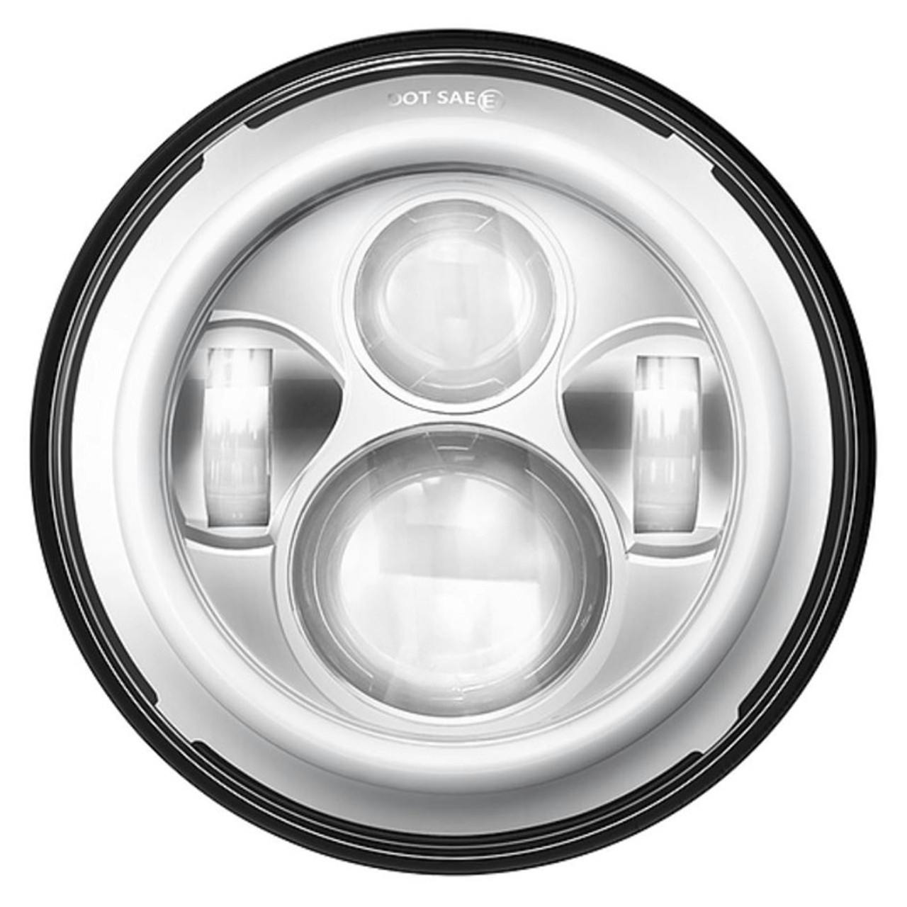 7" Round LED Dual Function Halo Ring High & Low Beam Projector ...