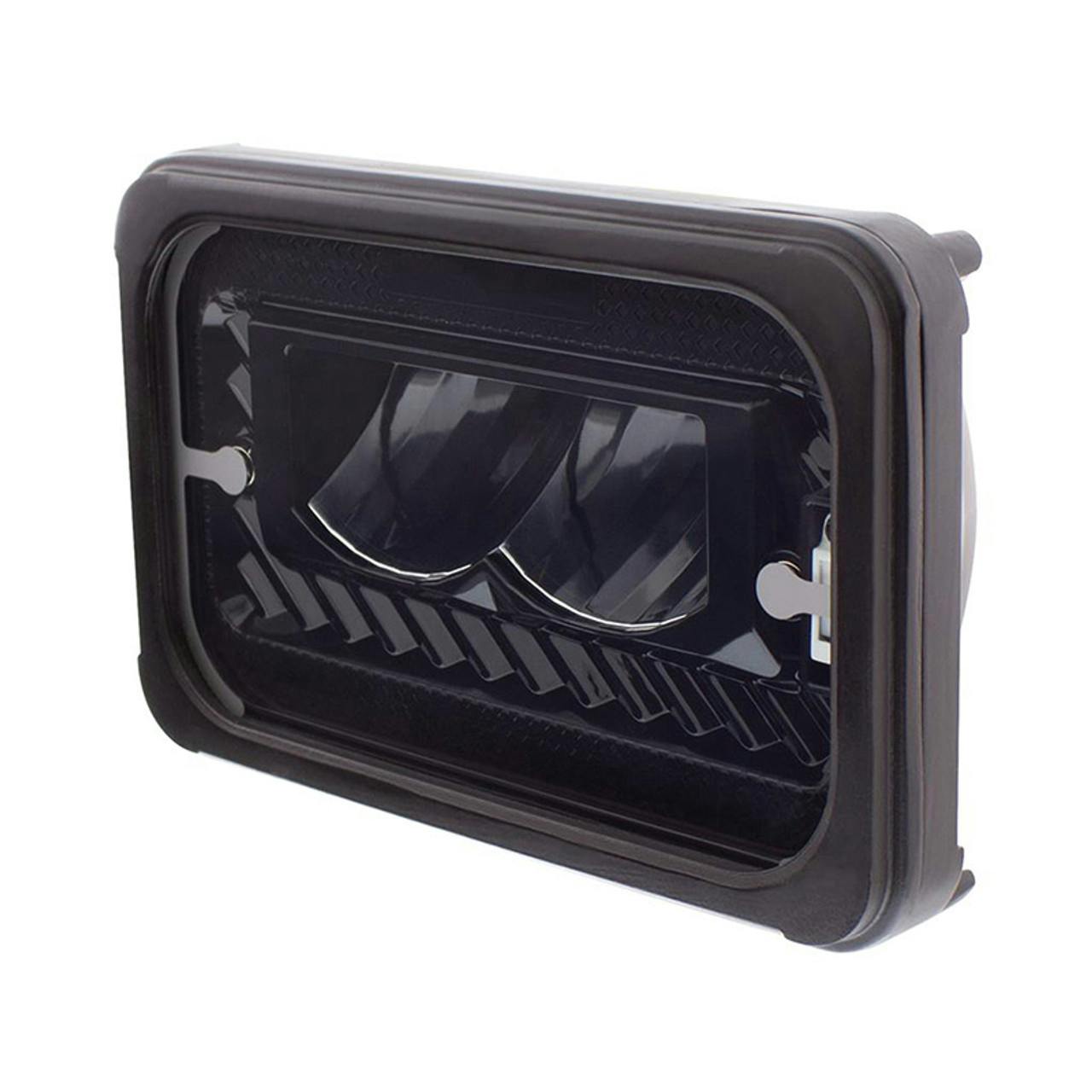 High Power LED 4" x 6" Rectangular Black Heated Glass Lens Light ...