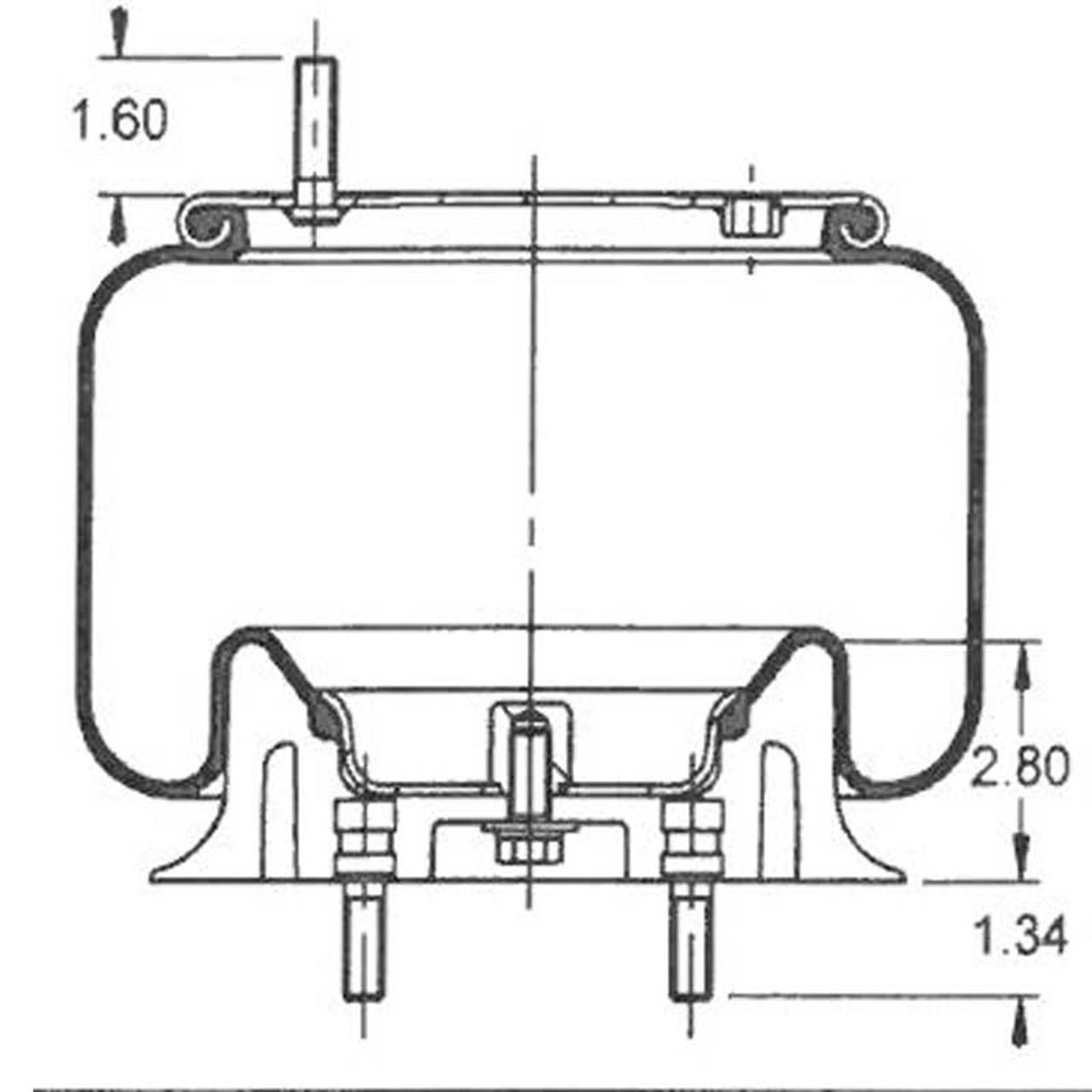 Kenworth Rolling Lobe Air Spring K30316 9616 1R11242 - Raney's Truck Parts