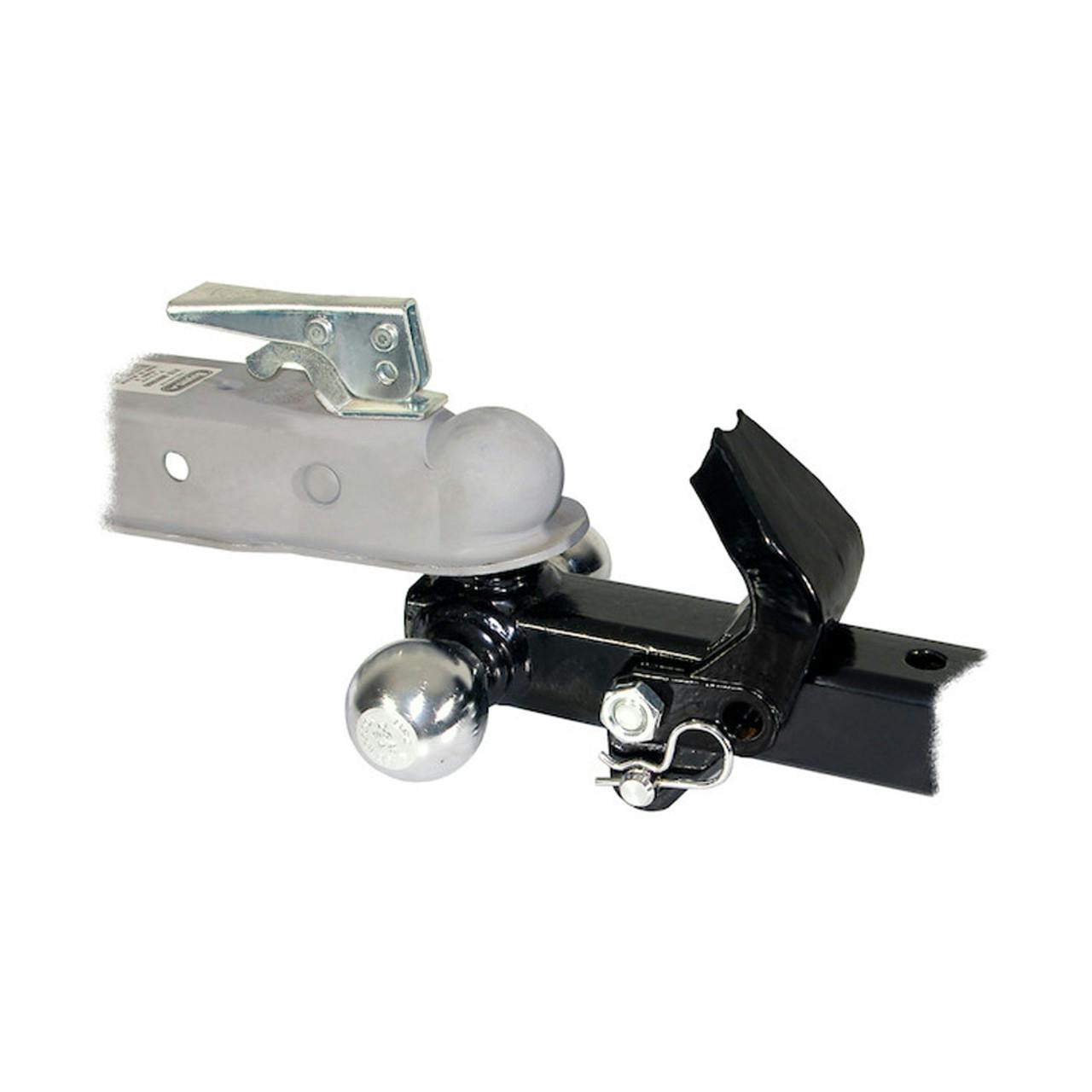 Black Powder Coat Steel Combination Tri-Ball Hitch With Pintle Hook ...