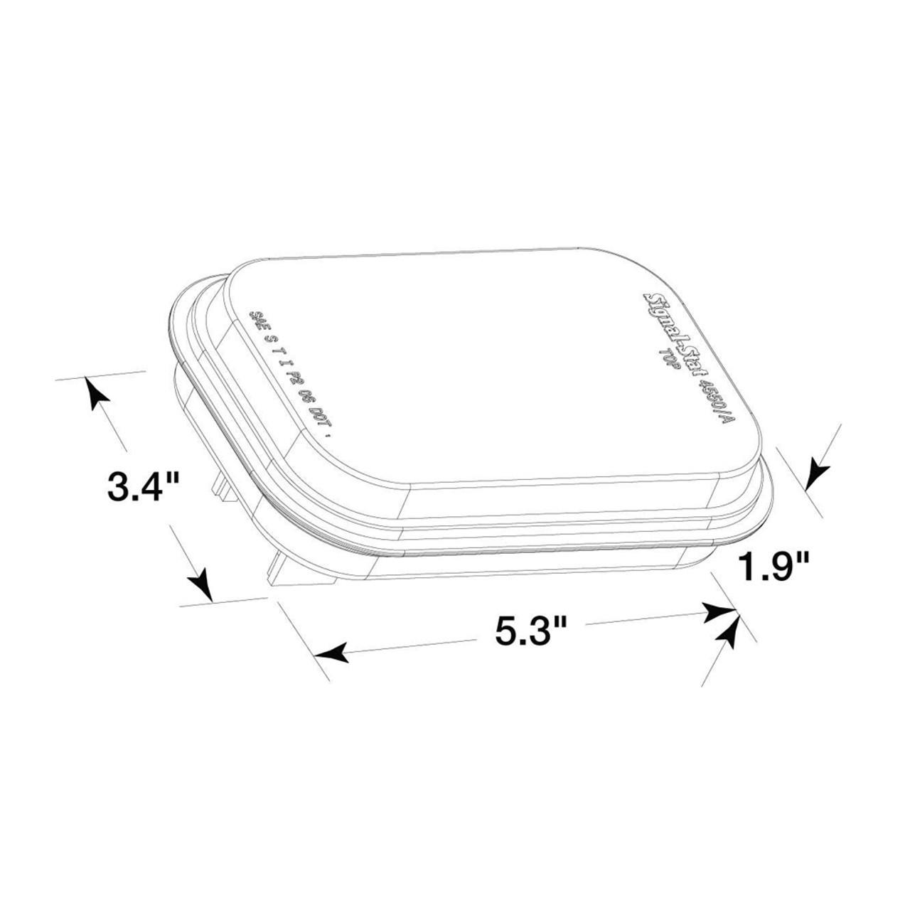 5.5" x 3.5" Rectangular Signal Stat Red 24 Diode LED STT Light 4550 ...