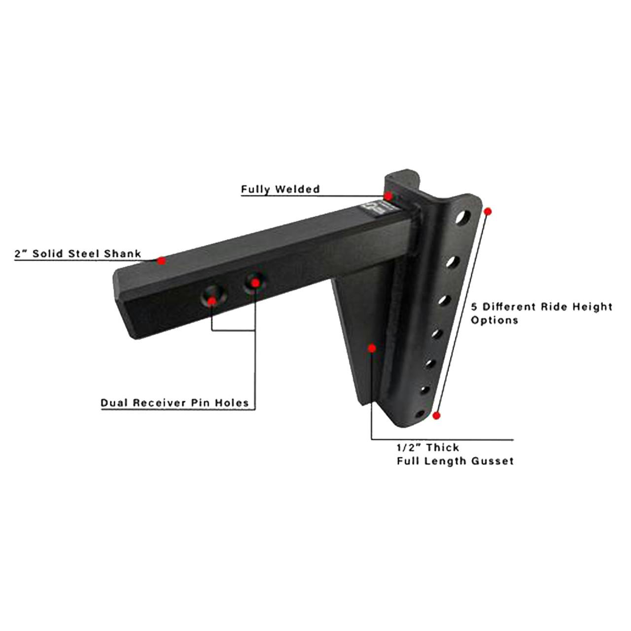 2" Heavy Duty Adjustable 8" Drop Hitch By BulletProof Hitches - Raney's ...