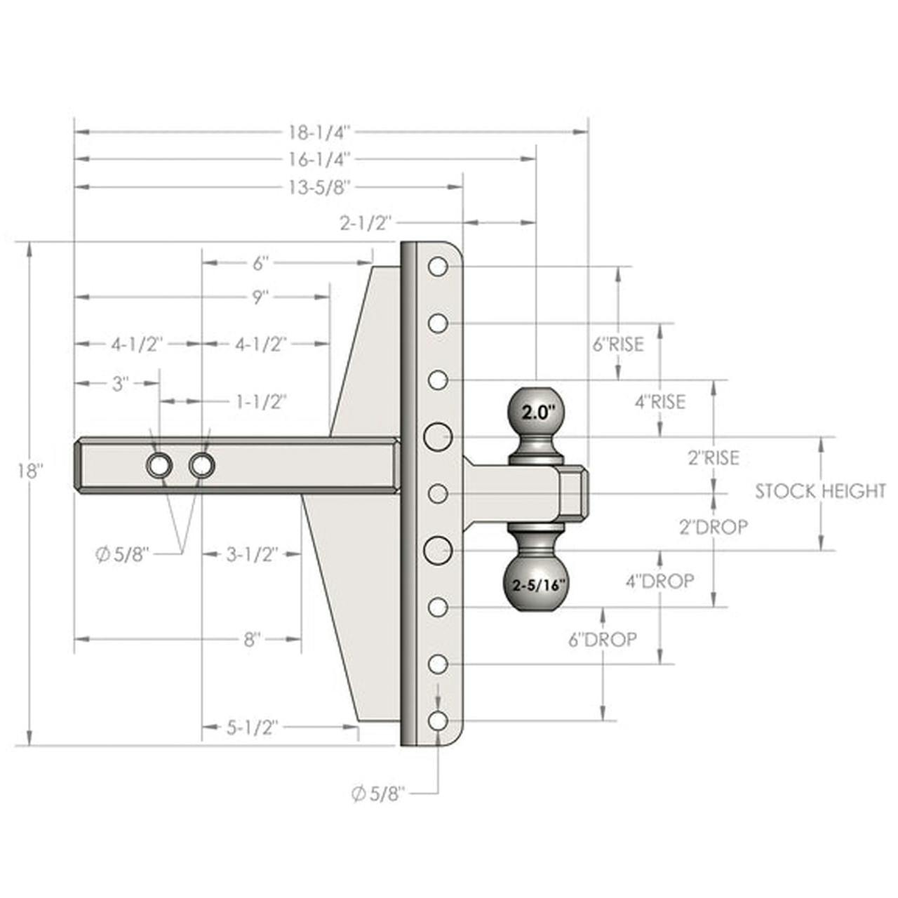 2" Extreme Duty Adjustable 4" & 6" Offset Hitch By BulletProof Hitches ...
