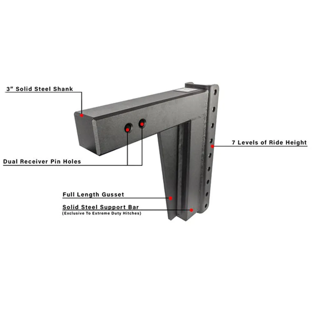 3" Extreme Duty Adjustable 12" Drop Hitch By BulletProof Hitches ...