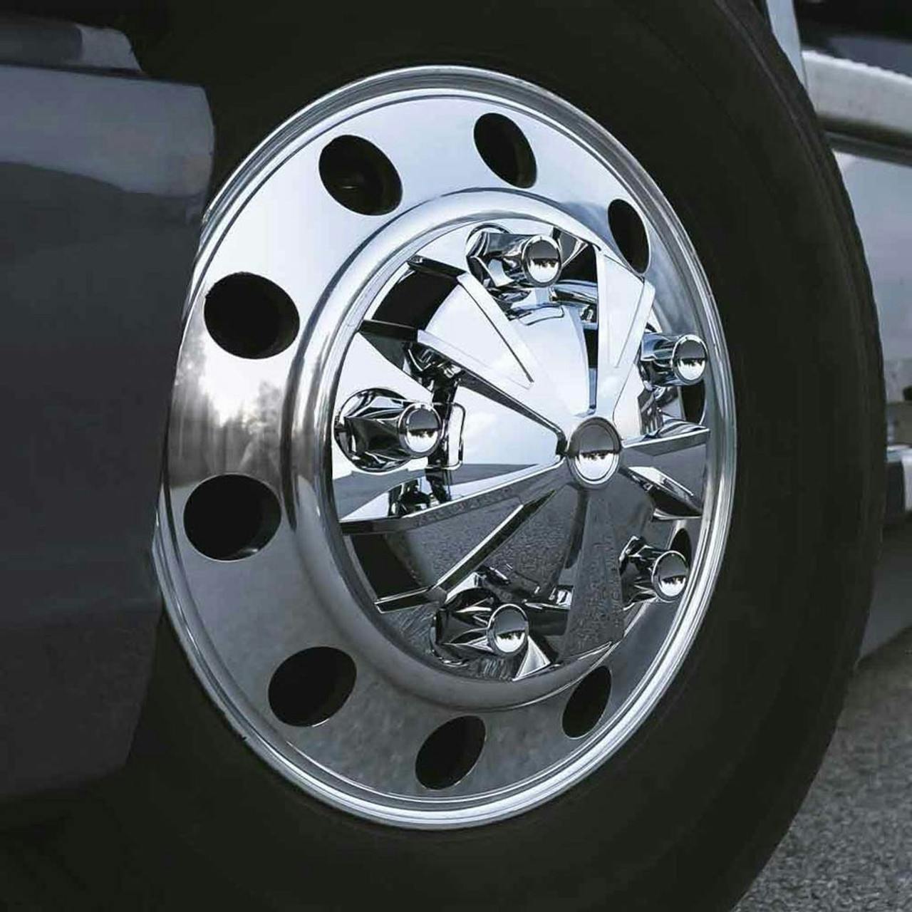 Complete Chrome Mag Wheel Axle Cover Kit with 33mm Thread-On Lug Nut ...