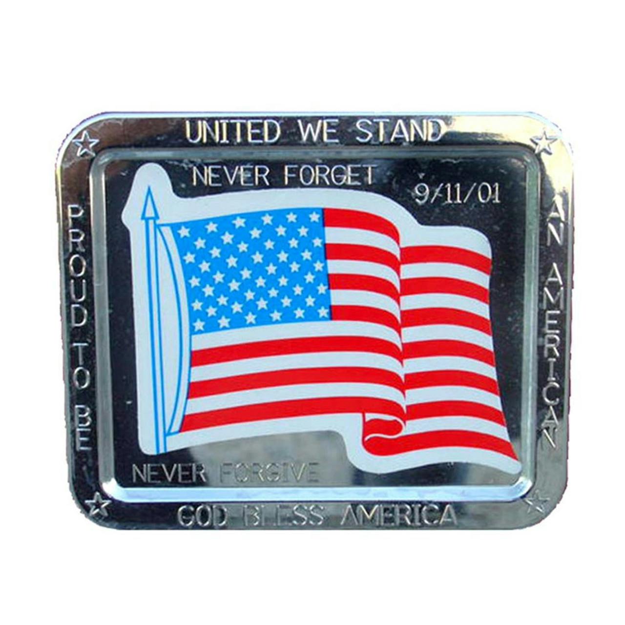 Lifetime Universal Chrome American Flag Plaque - Raney's Truck Parts