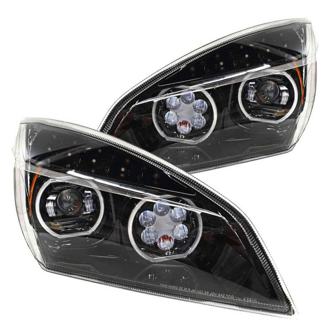 Freightliner Cascadia 2018+ Blackout Full LED Projection Headlight With ...