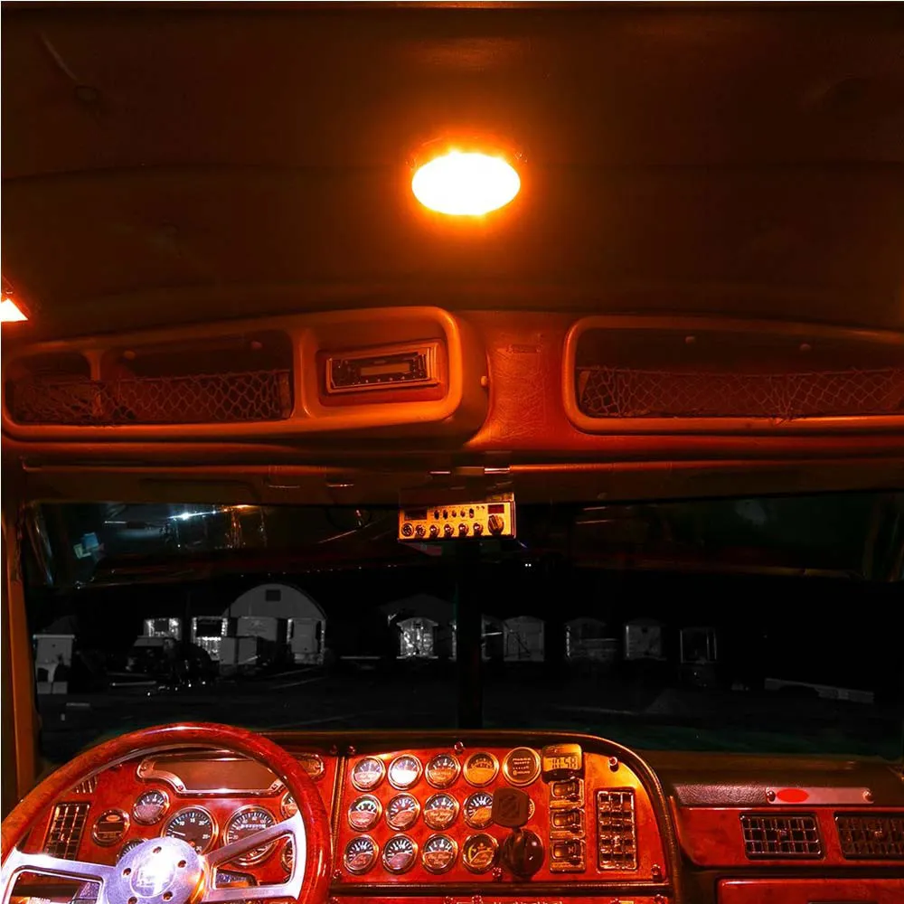 Peterbilt 6" Round Multicolor LED Interior Cab Dome Light With Matte ...