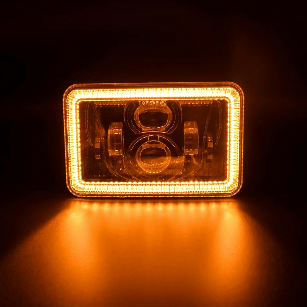 4" x 6" Full LED High & Low Beam Rectangular Headlight With Dual ...