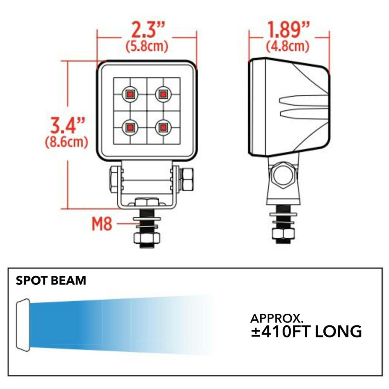 2.25" High-Powered LED Work Light With Spot Beam
