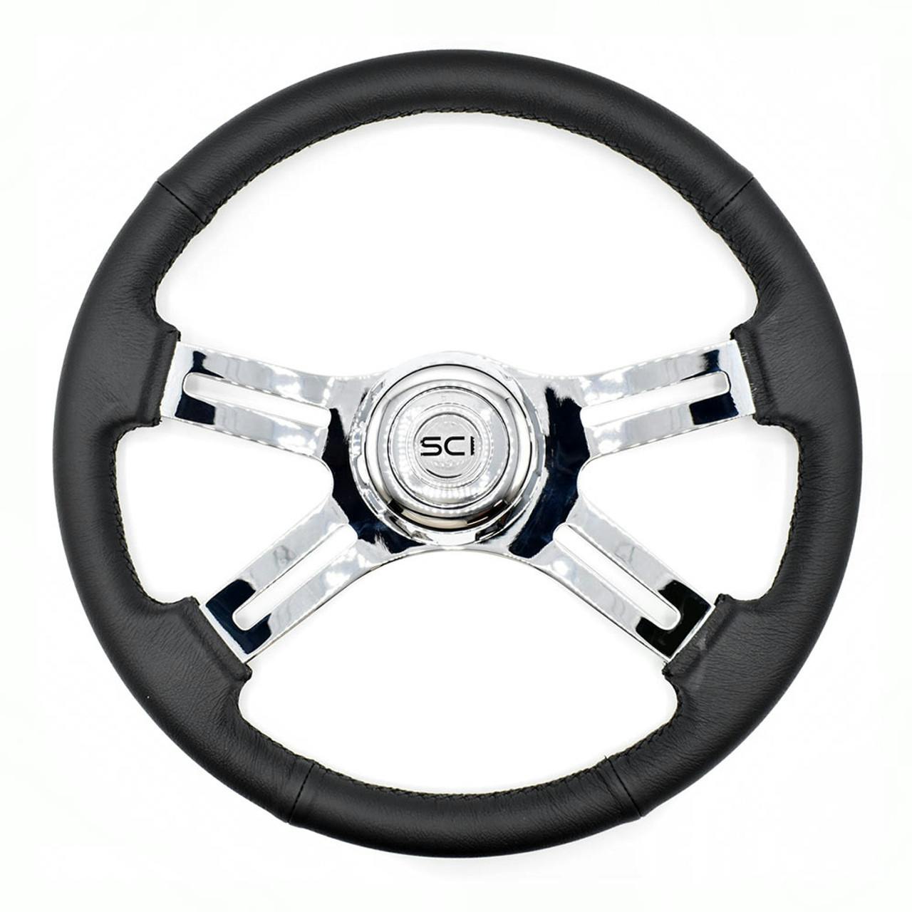 16" Classic Leather SCI Steering Wheel (Black) - Raney's Truck Parts