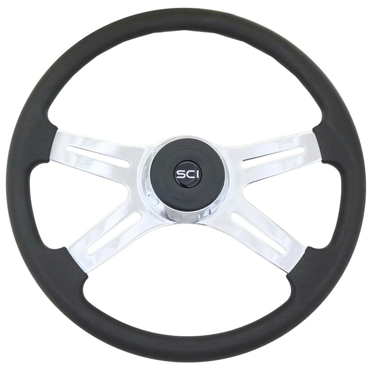 18" 4-Spoke "Convoy" Polyurethane SCI Steering Wheel (Black) - Raney's ...