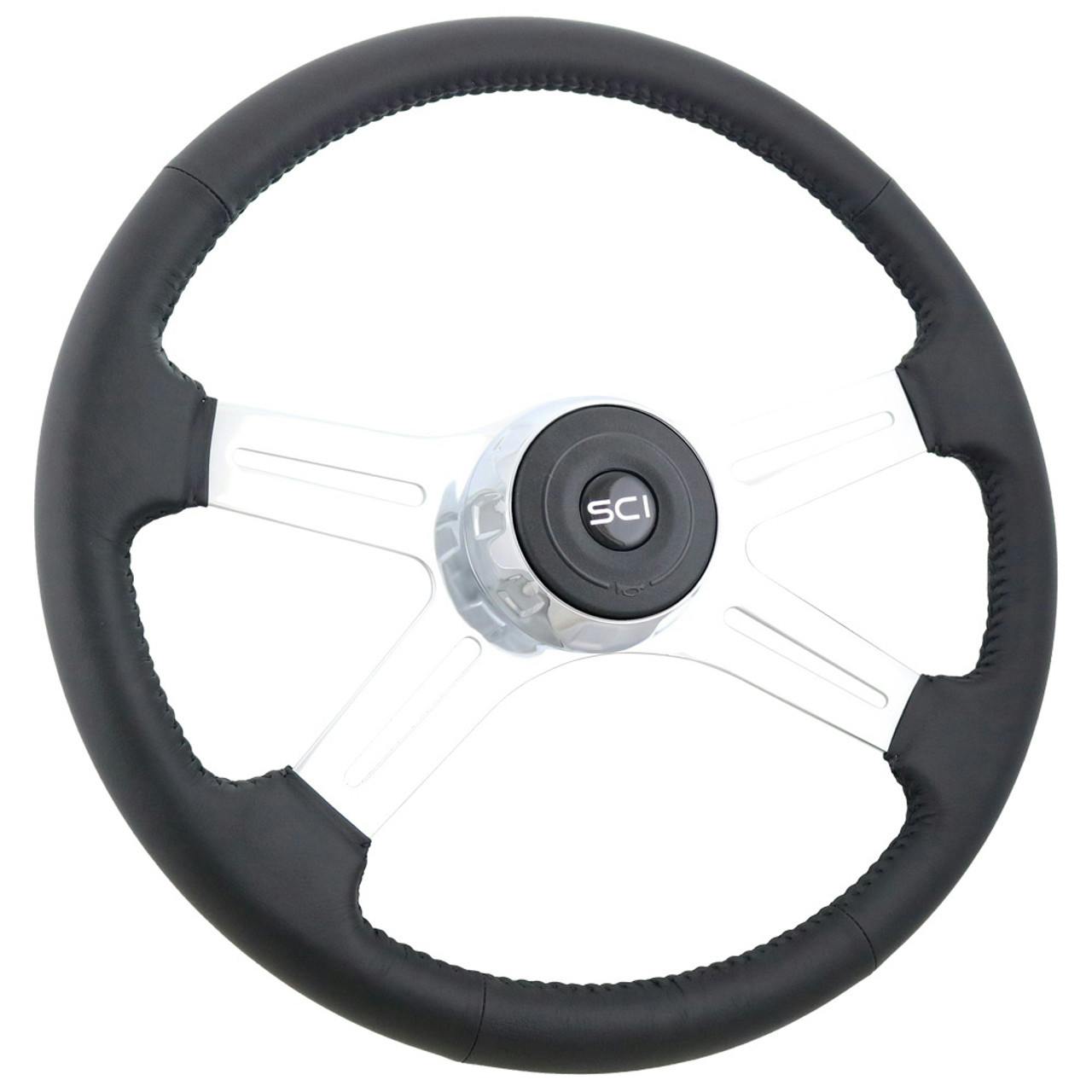 18" Leather Statesman Steering Wheel - Raney's Truck Parts