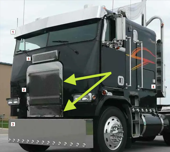 Freightliner FLA Cabover Two-Piece Grill With Freightliner Logo Holes ...