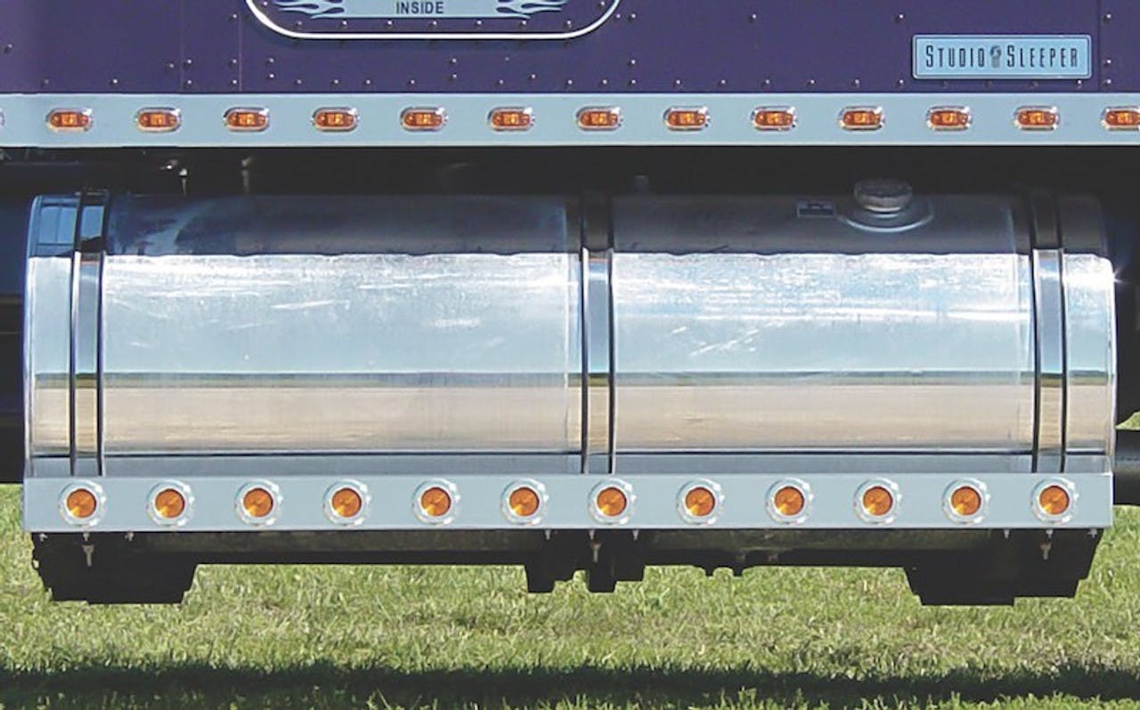 Kenworth 72.5" Fuel Tank Fairings With 2" Round LEDs & Chrome Bezels By ...