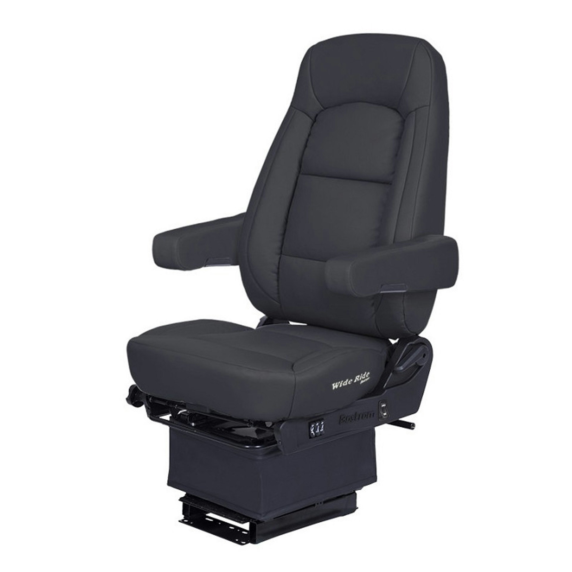 Bostrom Wide Ride II Seat Black/Grey Leather Serta Memory Foam With Low ...