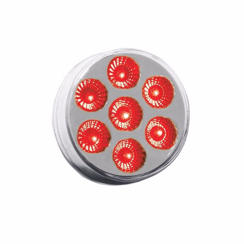 2" Round Dual Revolution Red & Blue LED Marker Light - Raney's Truck Parts