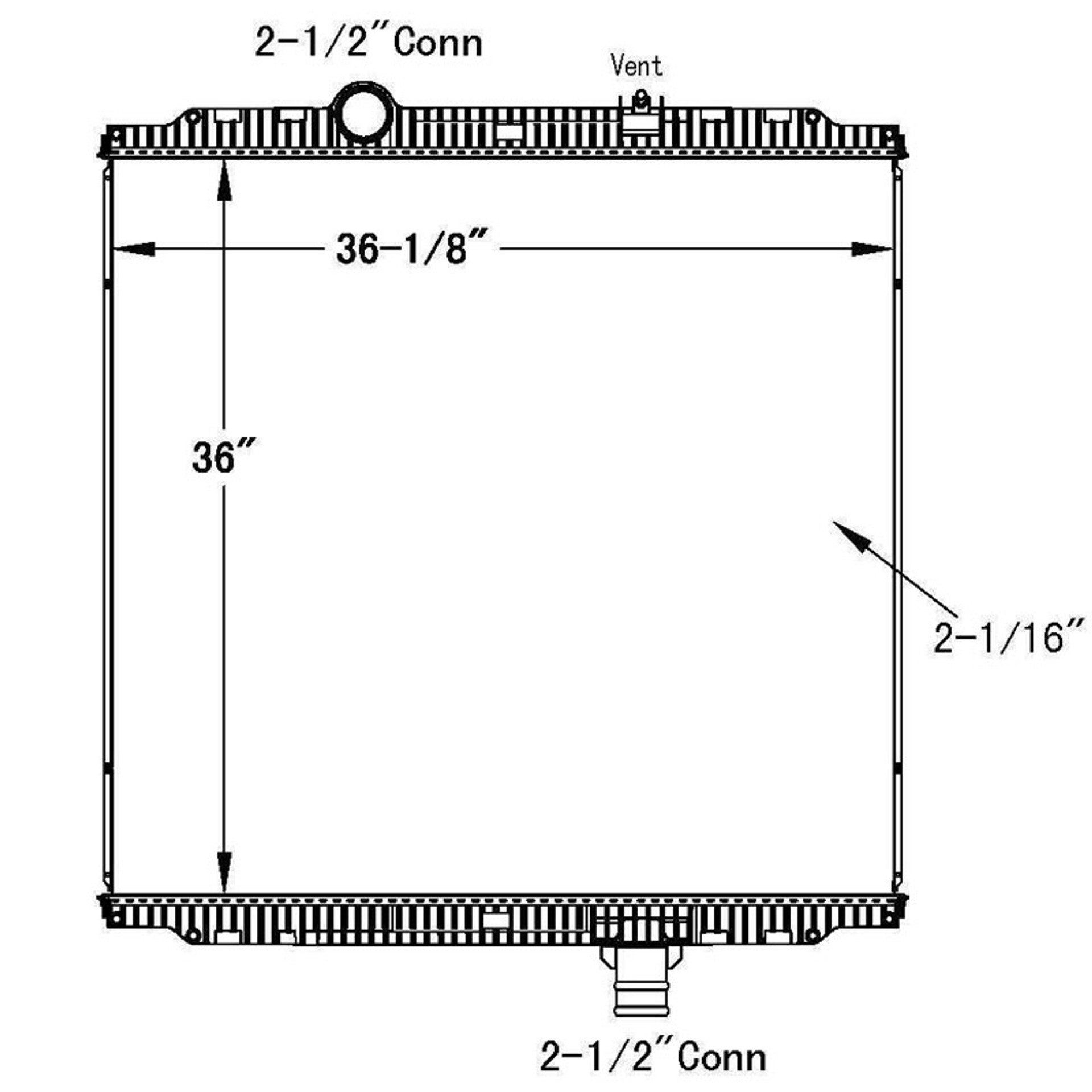 Peterbilt Kenworth Radiator 2400918 W0264002 - Raney's Truck Parts