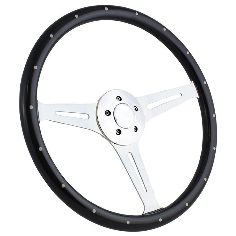 18" Steering Wheel With Chrome Dual Classic Spokes And Dark Wood Finish ...