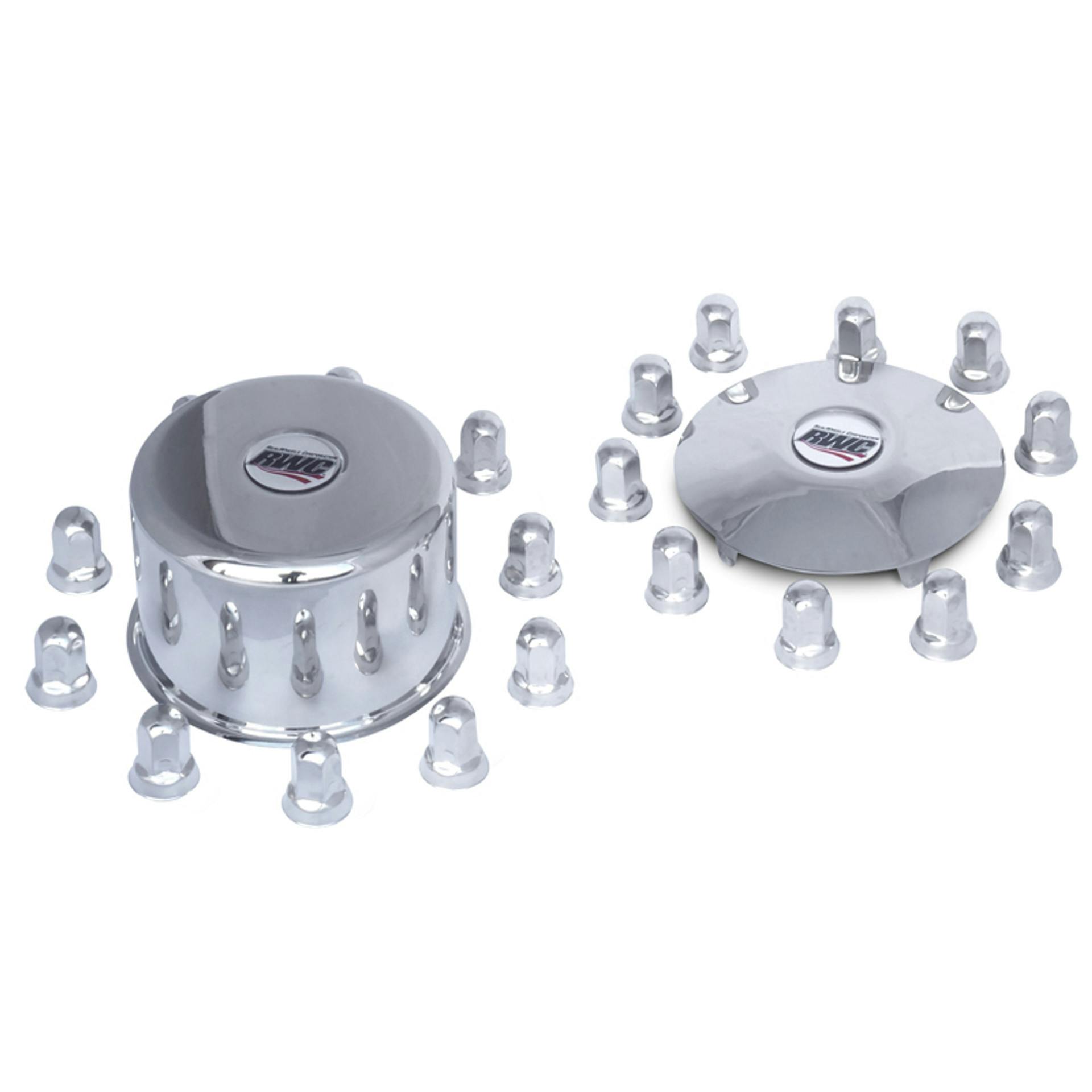 Complete Hub Cap Kit With Chrome Plastic Lug Nut Covers - Raney's Truck ...